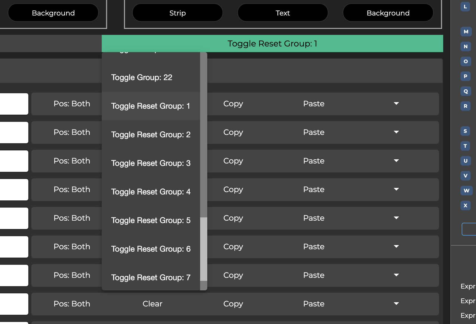 Preset Toggle Reset Groups