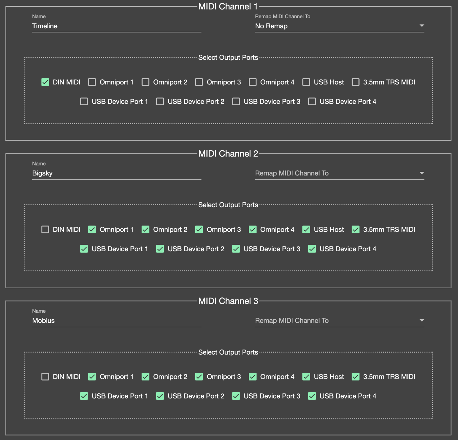 Sending Midi Messages Only On Selected Ports 